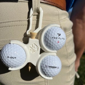 Handmade Golf Ball Belt Clip Holder: Holds Three Balls and Tee for ...