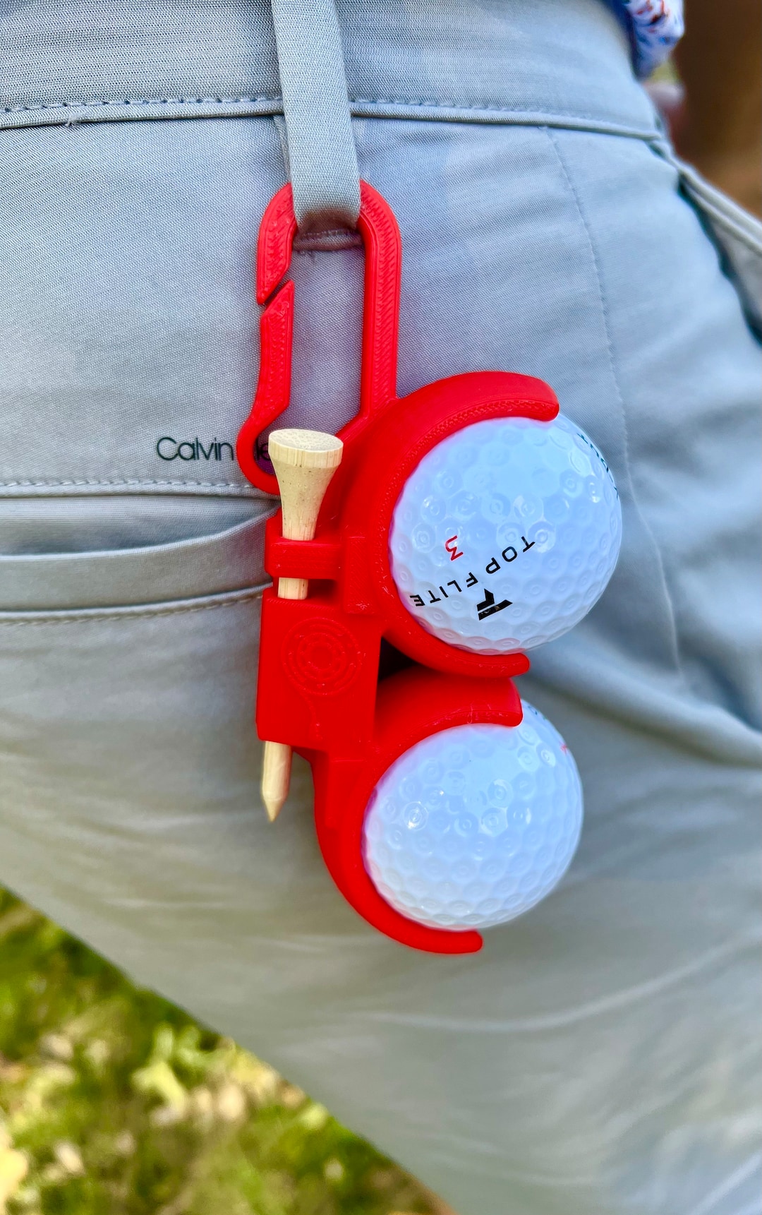 Handmade Golf Ball Belt Clip Holder: Holds Two Balls and Tee for ...