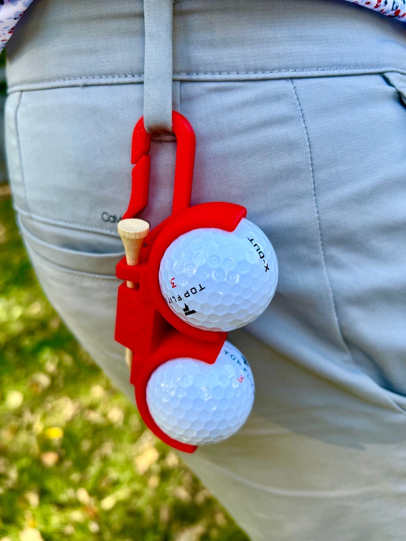Handmade Golf Ball Belt Clip Holder: Holds Two Balls and Tee for ...