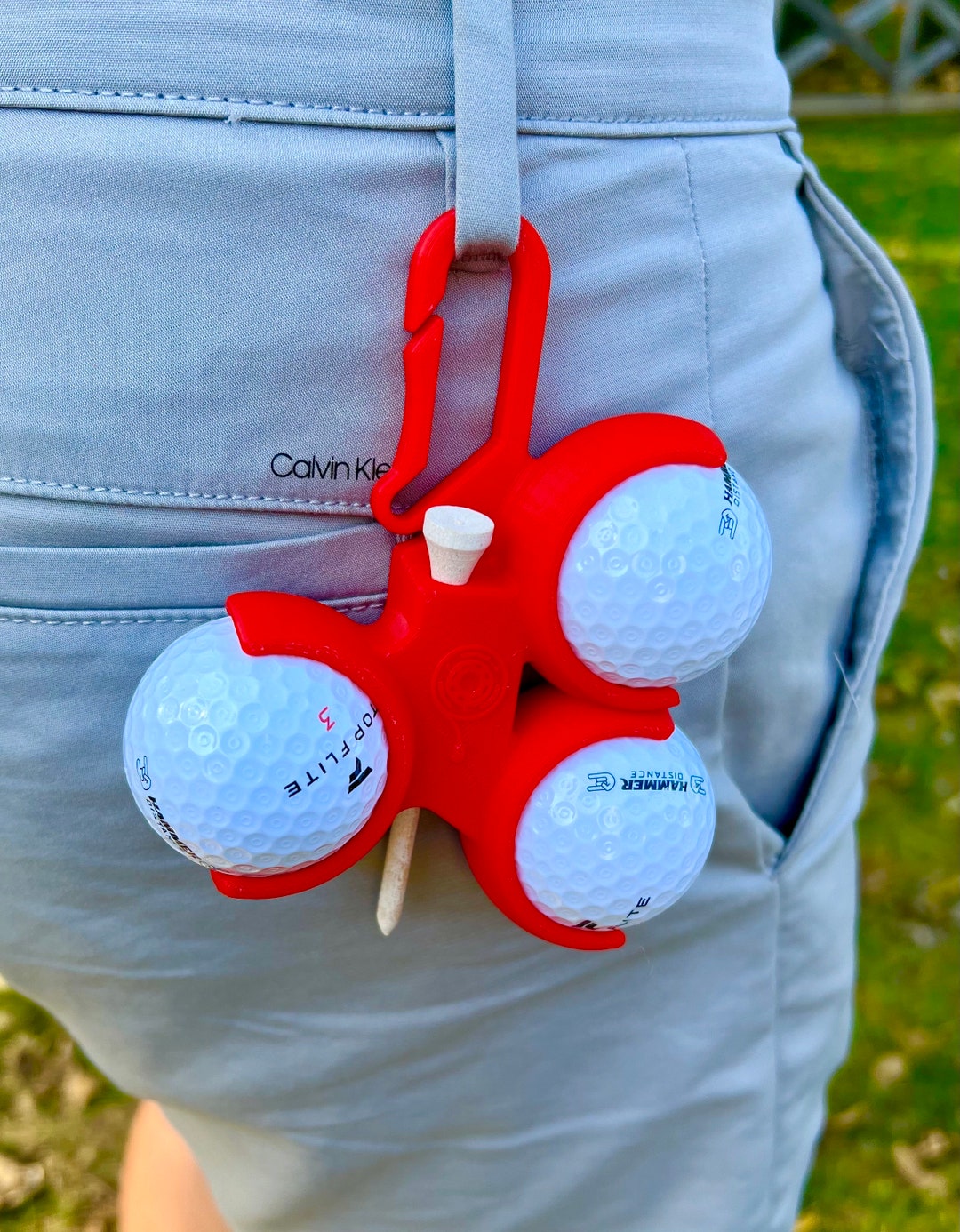 Handmade Golf Ball Belt Clip Holder: Holds Three Balls and Tee for ...