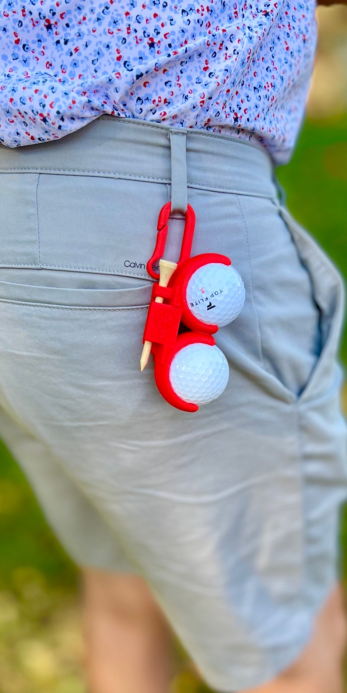 Handmade Golf Ball Belt Clip Holder: Holds Two Balls and Tee for ...