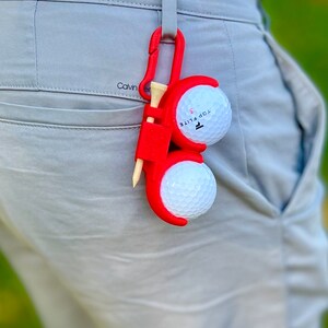 Handmade Golf Ball Belt Clip Holder: Holds Two Balls and Tee for ...