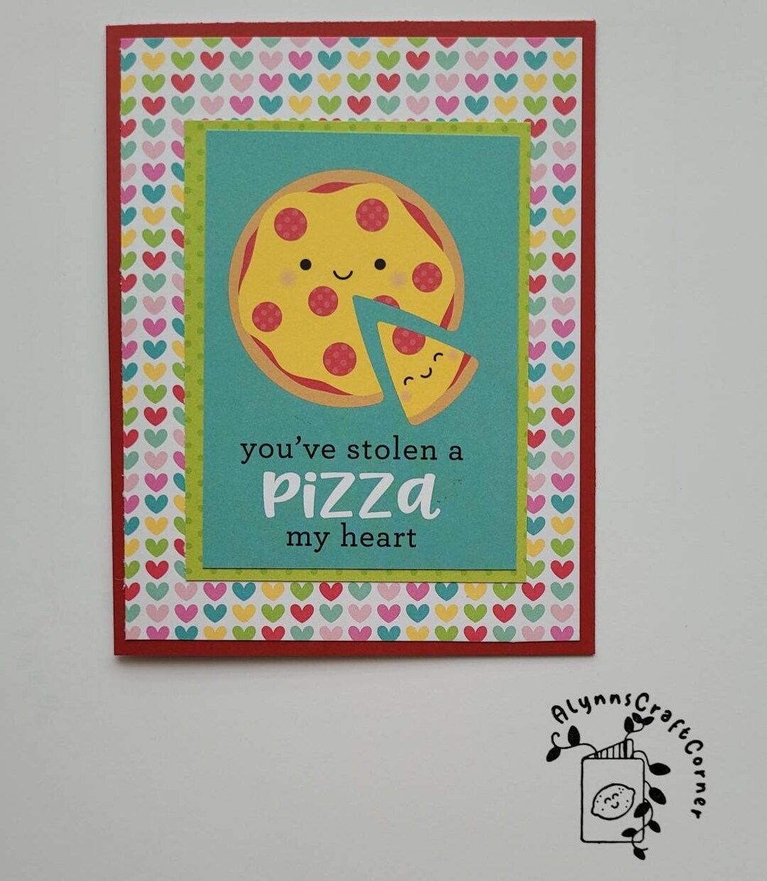4.25 X 5.5 Card Pizza My Heart Valentine Card Food Pun Card - Etsy