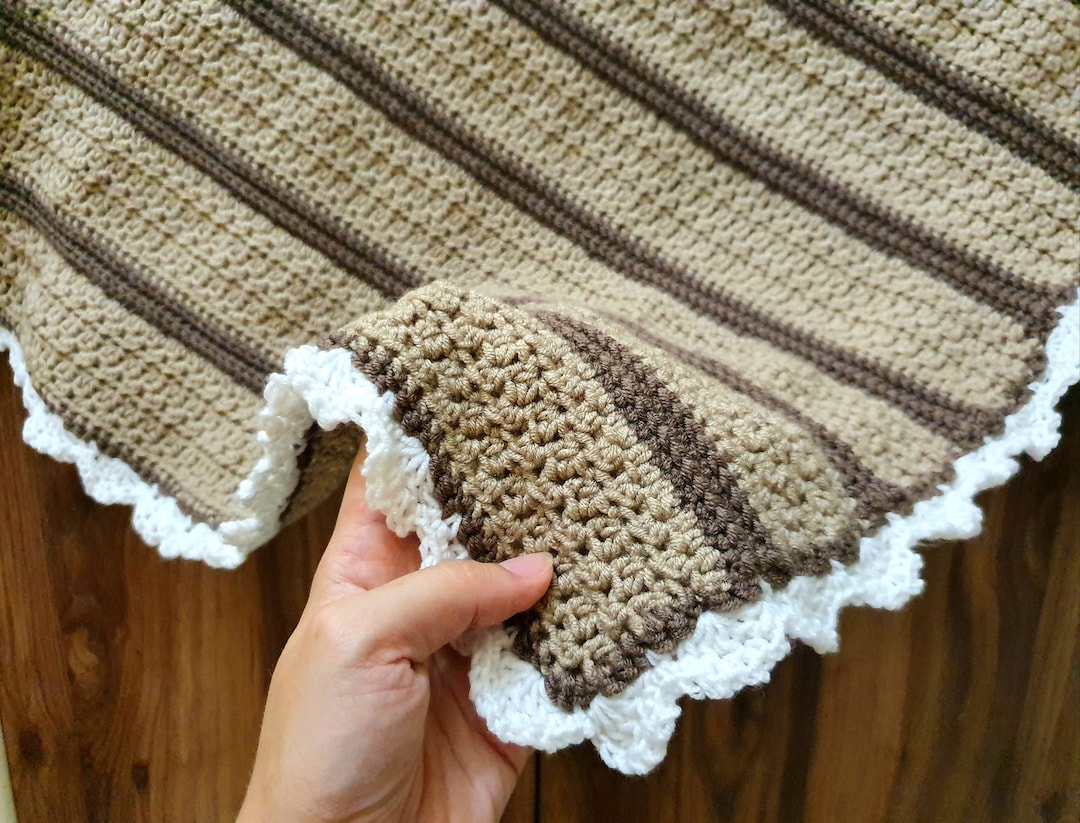 Crochet Beige Baby Blanket Pattern. English Pdf Tutorial. - Etsy