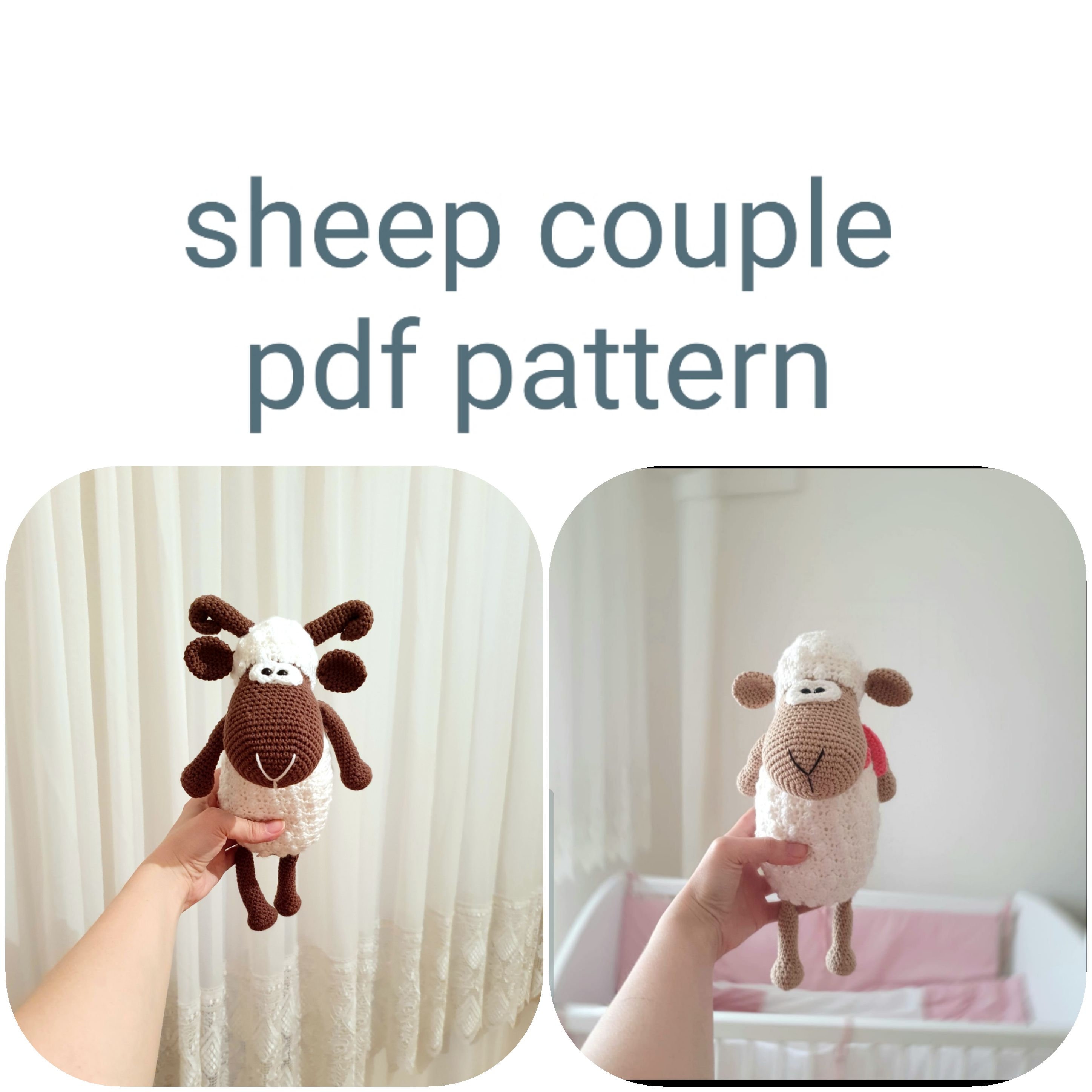 Crochet Sheep Couple Pattern English. - Etsy
