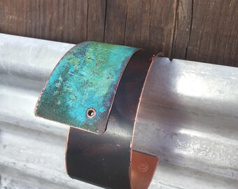Copper Cuff Bracelet Recycled Jewelry Handmade Copper Jewelry Patina ...