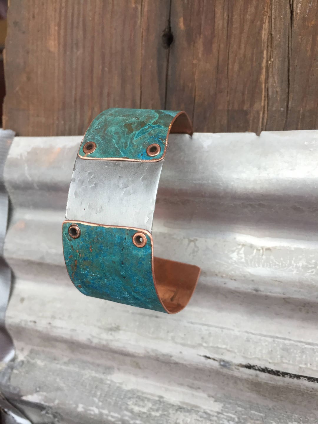 Copper Cuff Bracelet Recycled Jewelry Handmade Copper Jewelry Patina ...