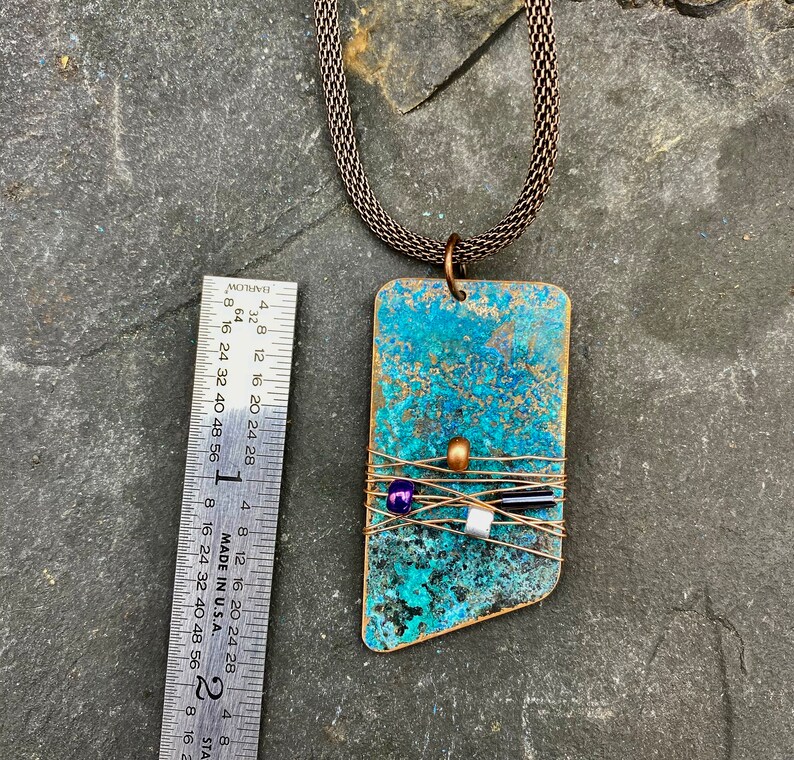 Copper Necklace - Recycled Jewelry - Handmade Copper Jewelry - Patina ...