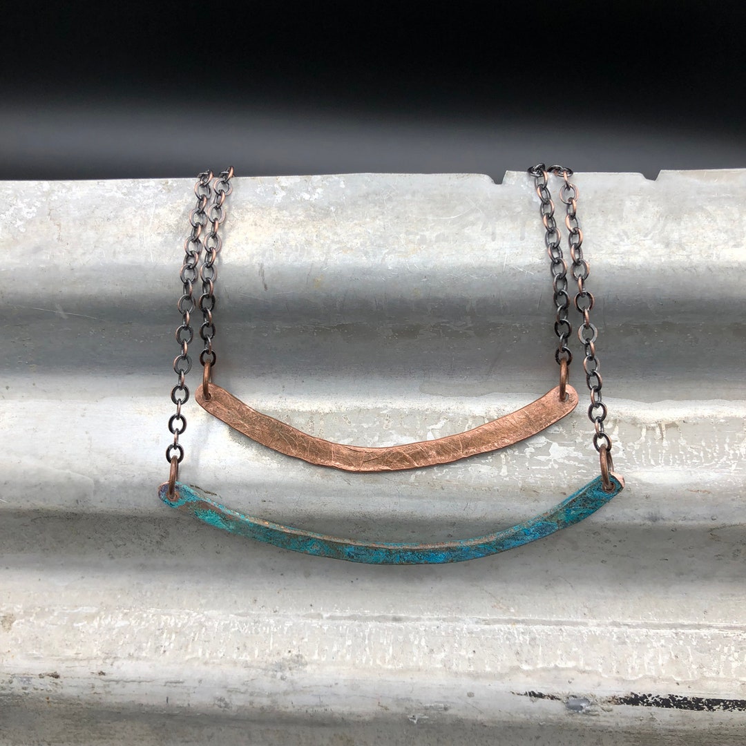 Copper Necklace Recycled Jewelry Handmade Copper Jewelry Patina Jewelry ...