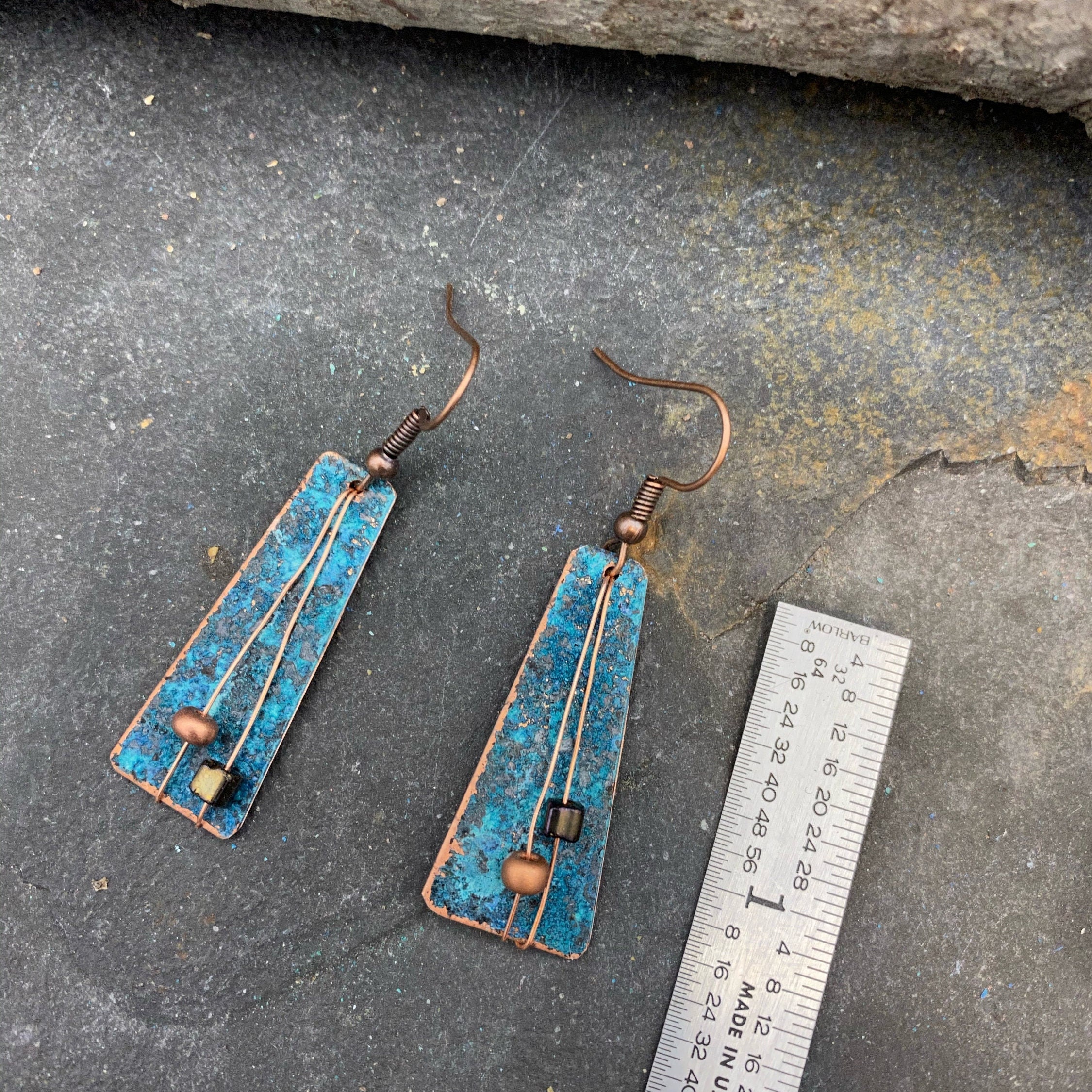 Copper Earrings Recycled Jewelry Handmade Copper Jewelry | Etsy