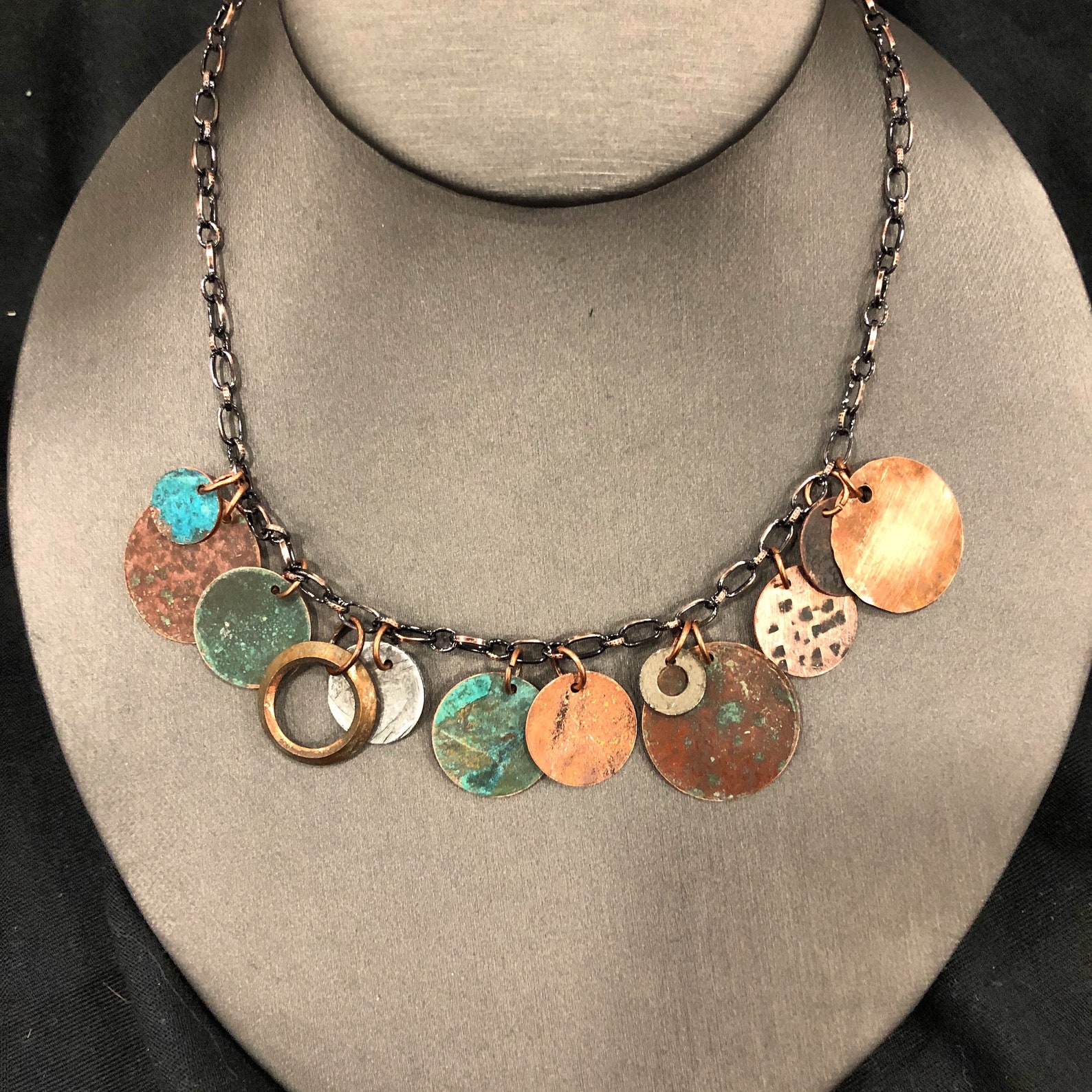 Copper Necklace - Recycled Jewelry - Handmade Copper Jewelry - Patina ...