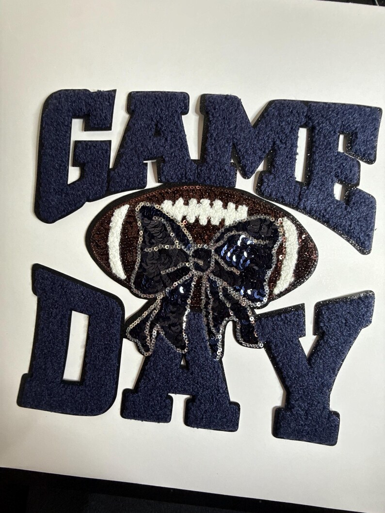 Chenille Game Day Iron on Patch With Sequins - Etsy