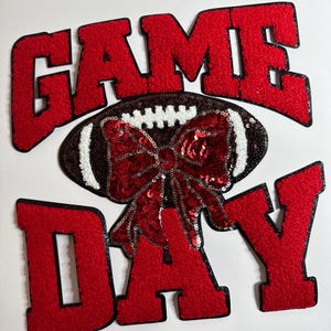 Chenille Game Day Iron on Patch With Sequins - Etsy