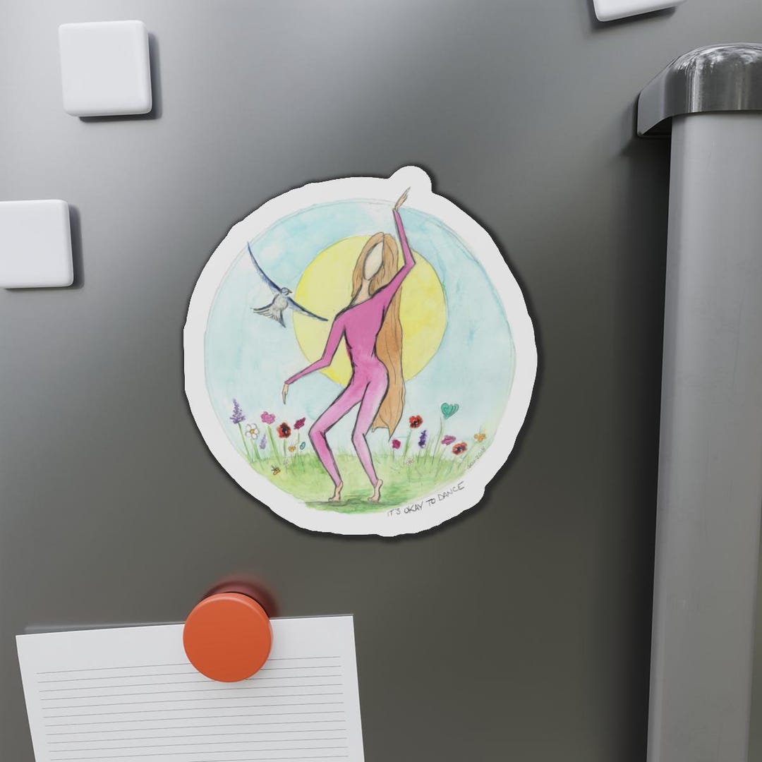 Whimsical Dance Die-cut Magnet | Positive Vibes Decor, Unique Gift for ...