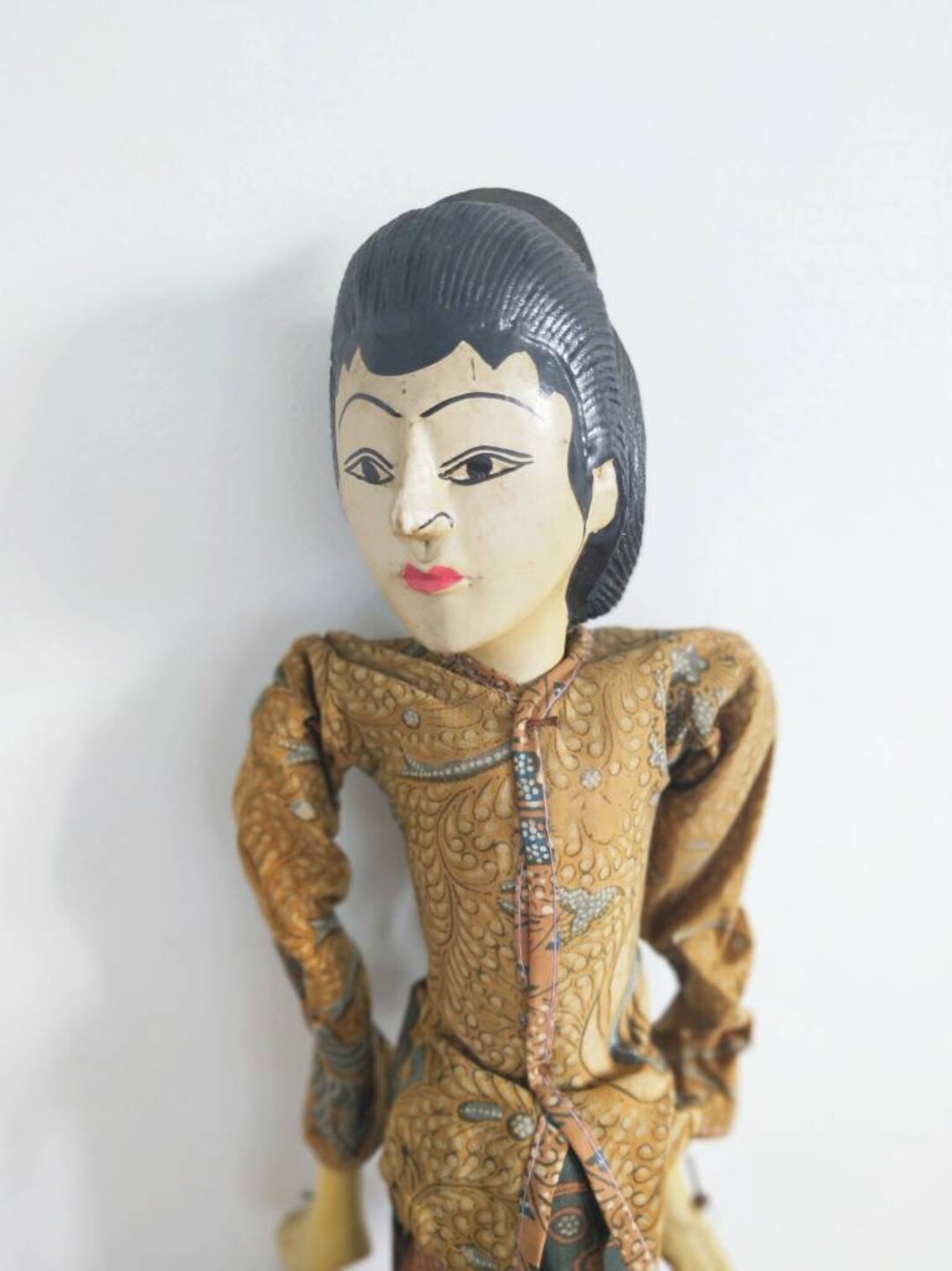 Vintage 1960s Wayang Golek Wooden / Fabric Woman Rod Puppet Handcrafted ...