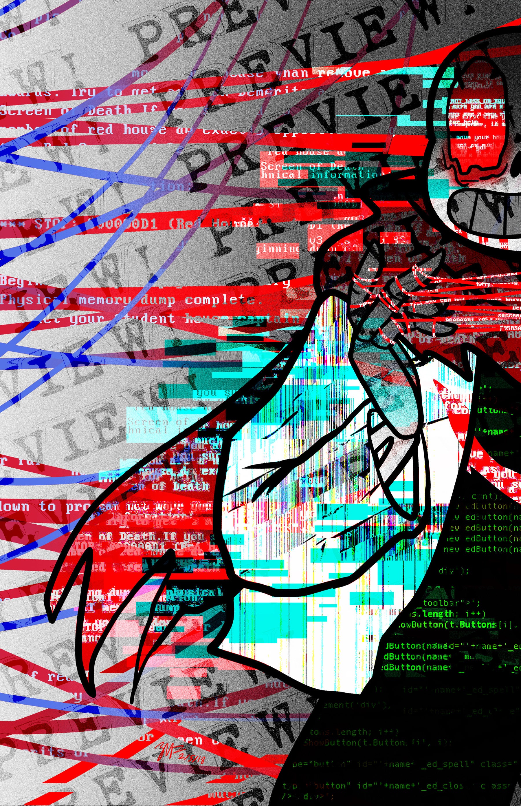 Digital Fatal_Error Half Print Drawing & Illustration etna.com.pe