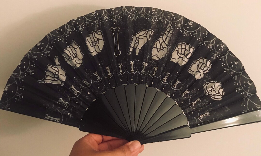 Yas Queen Sign Language Skull - Hand Fan - Etsy