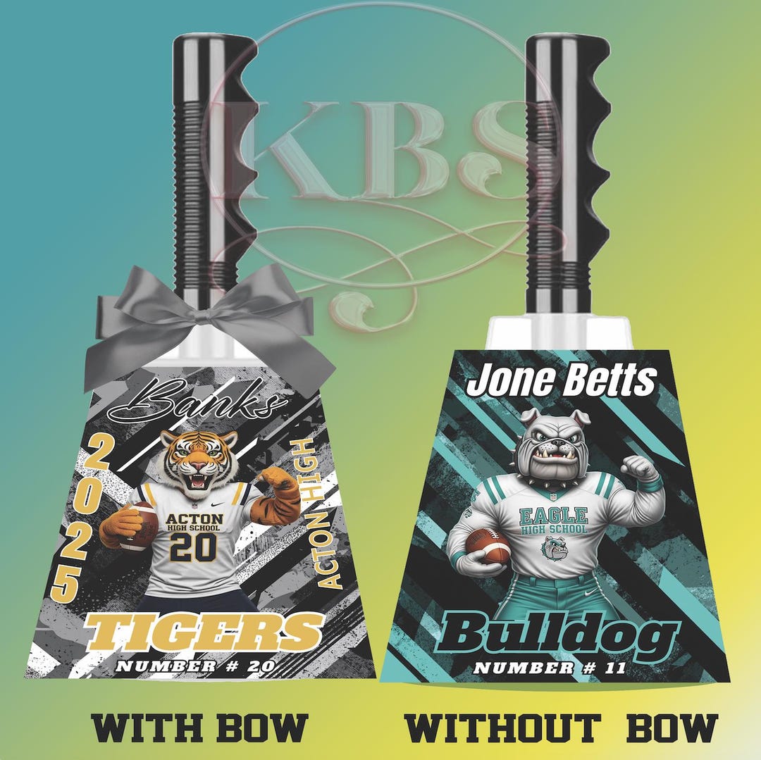 Personalized Sports Cowbell for Kids Game Day | Custom Name Cow Bell ...