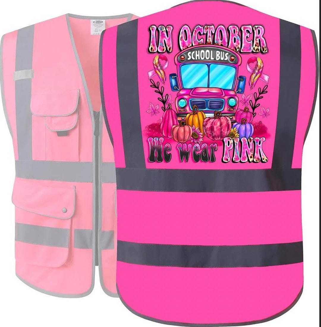 Pink Bus Driver Reflector Safety Vest - Etsy