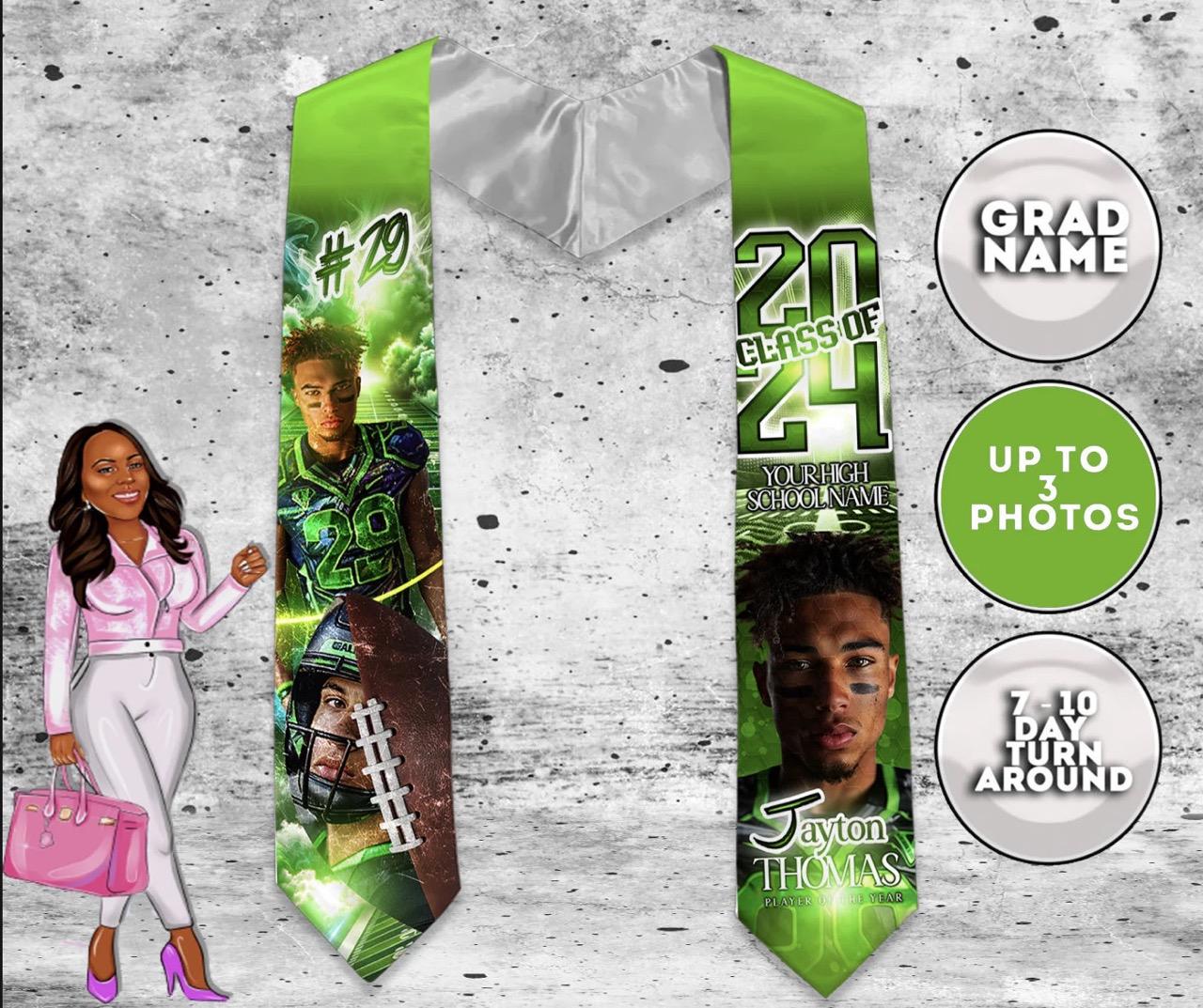 Custom Football Graduation Stole - Etsy
