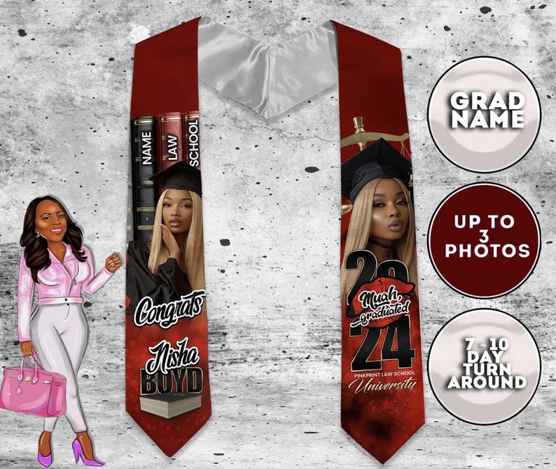 Custom Lawyer Graduation Stole - Etsy