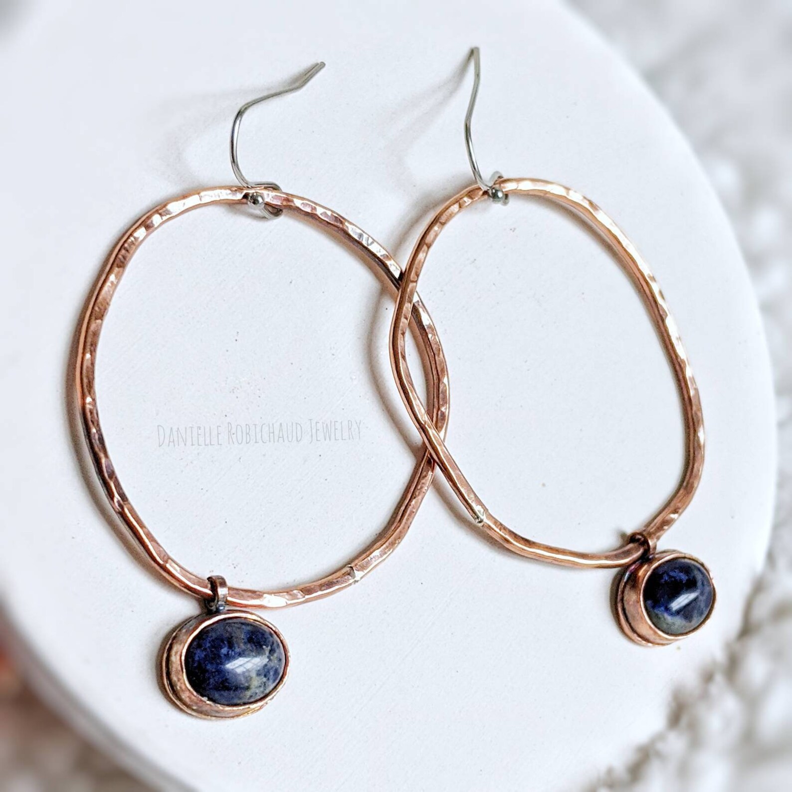 Large Copper Hoops Copper Hoops Copper Earrings Hammered - Etsy