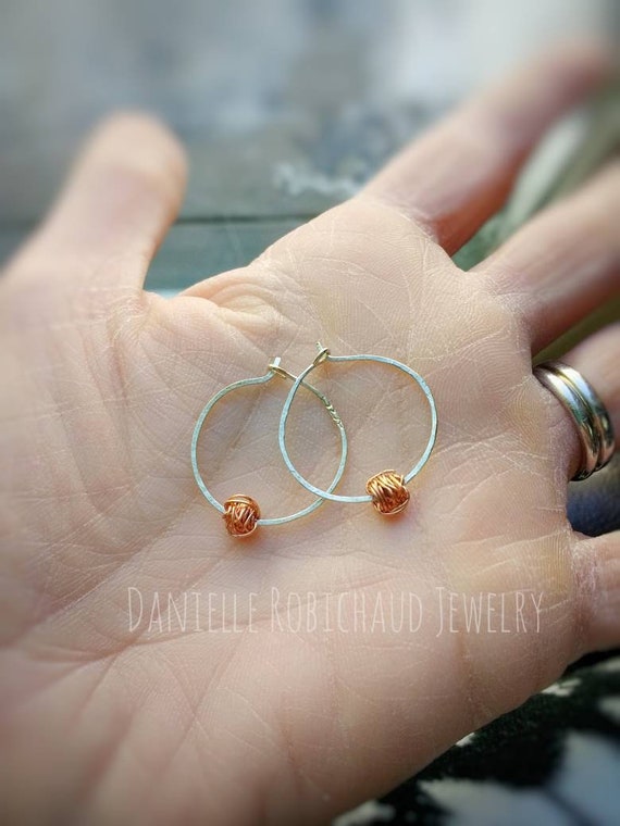 Cute handmade small hoop earrings handmade silver hoops | Etsy