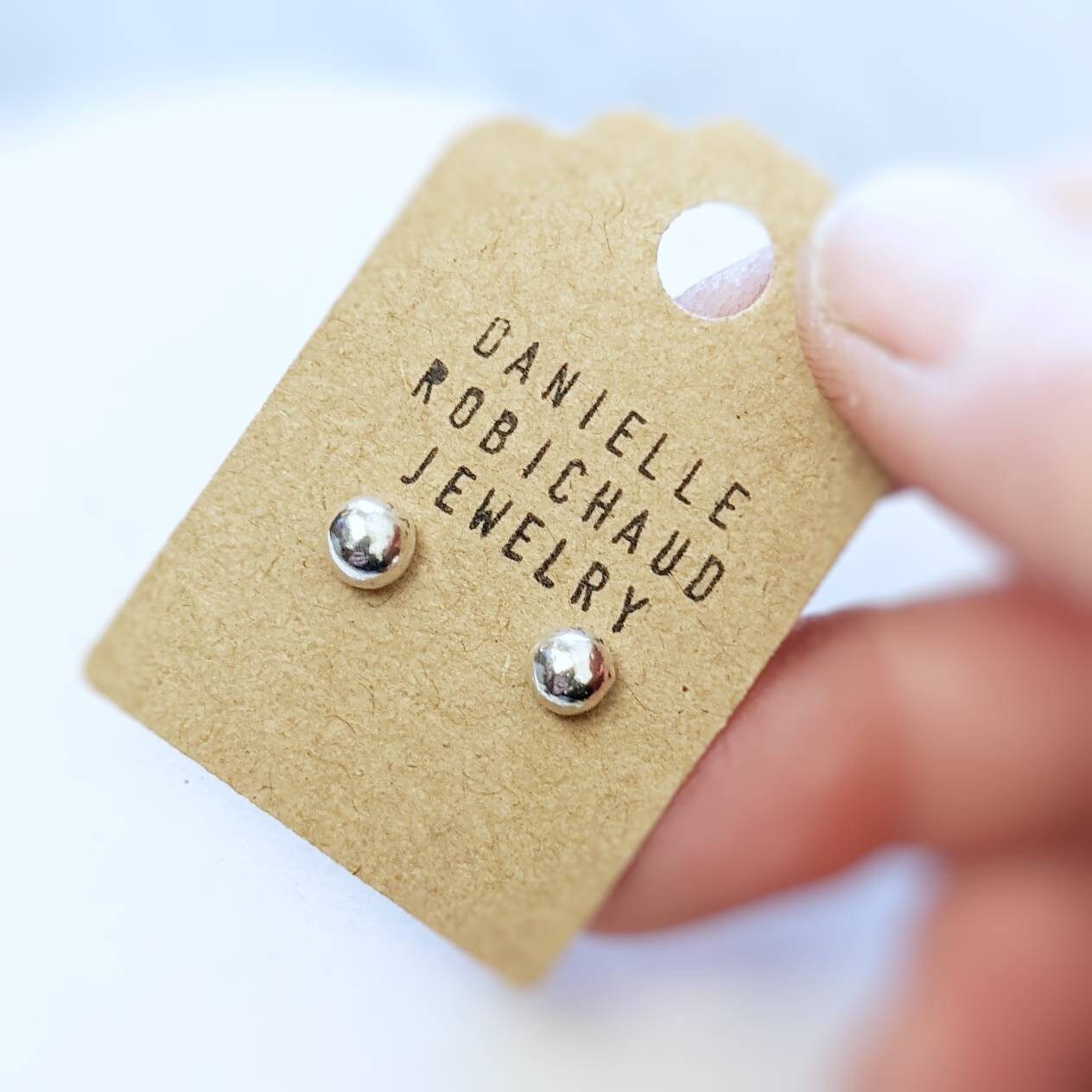 Handmade Silver Ball Studs Recycled Sterling Silver Studs - Etsy