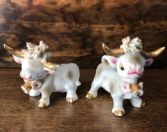 Vintage Cow Salt and Pepper Shakers Purple Cow Salt Pepper | Etsy
