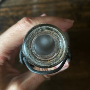 Antique Glass Bottle With Porcelain Top and Metal Bail, Hutter Stopper ...