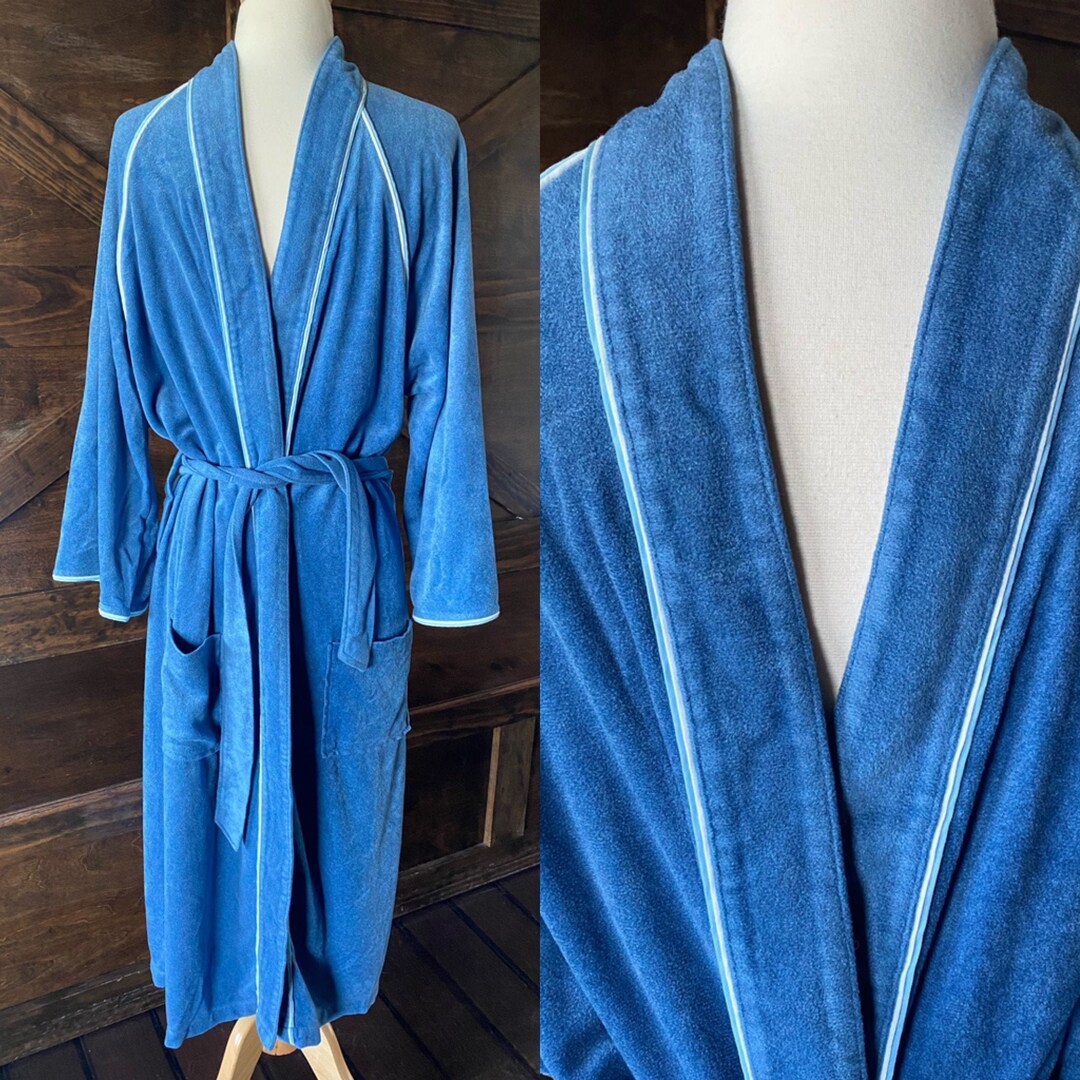 Vintage Men's Robe, by Rabhor, Light Blue Velour Smoking Jacket, Men's ...