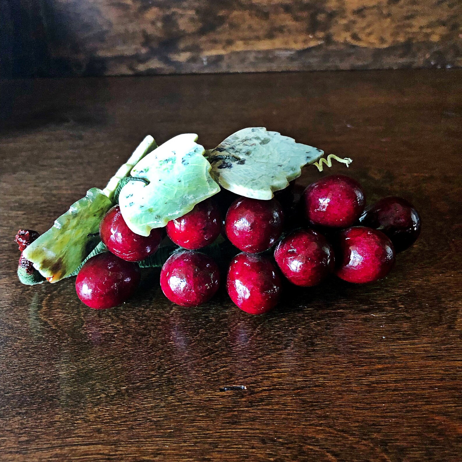 Vintage stone grape cluster purple grapes mid century home | Etsy