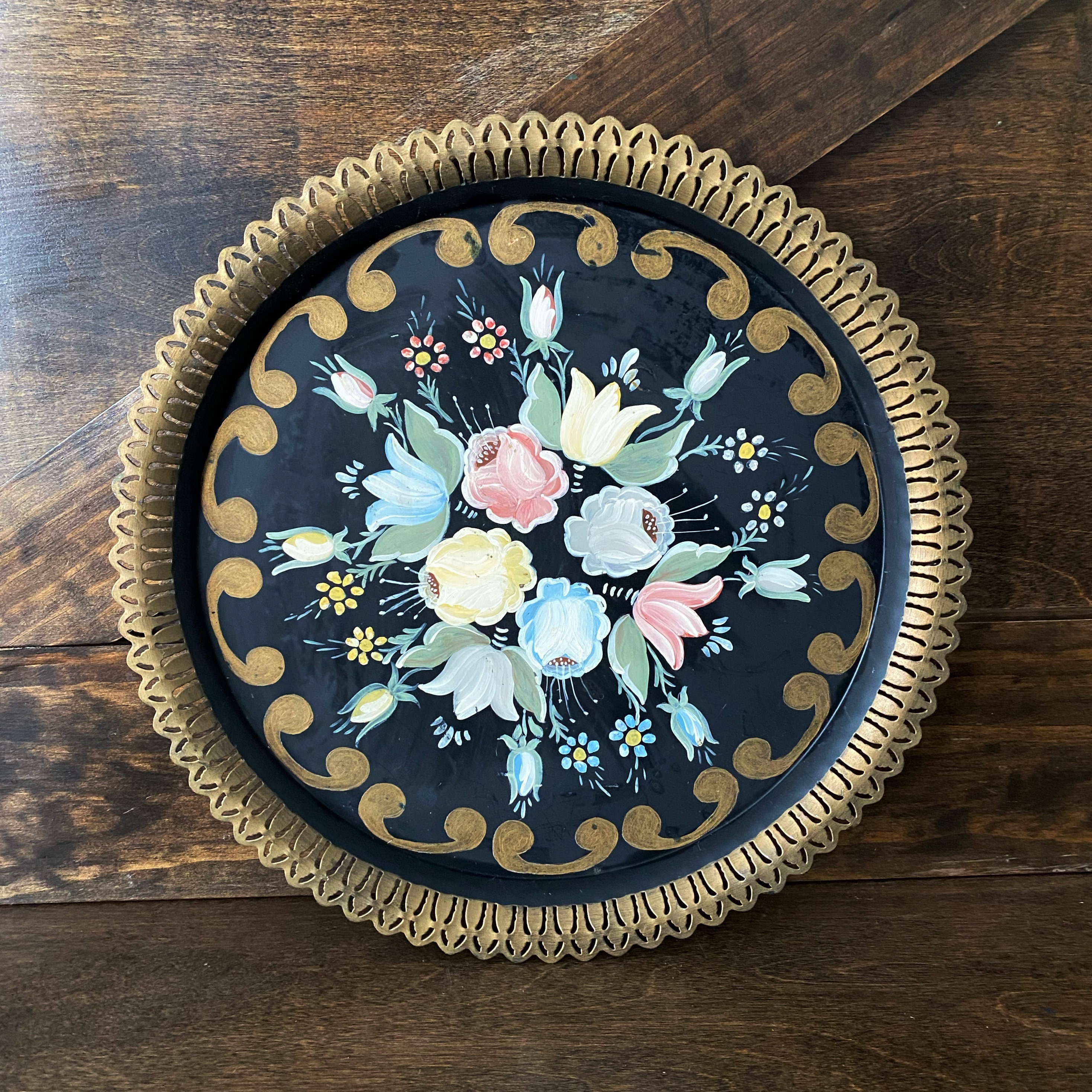 Home Décor Home & Living Floral decorative tray etna.com.pe