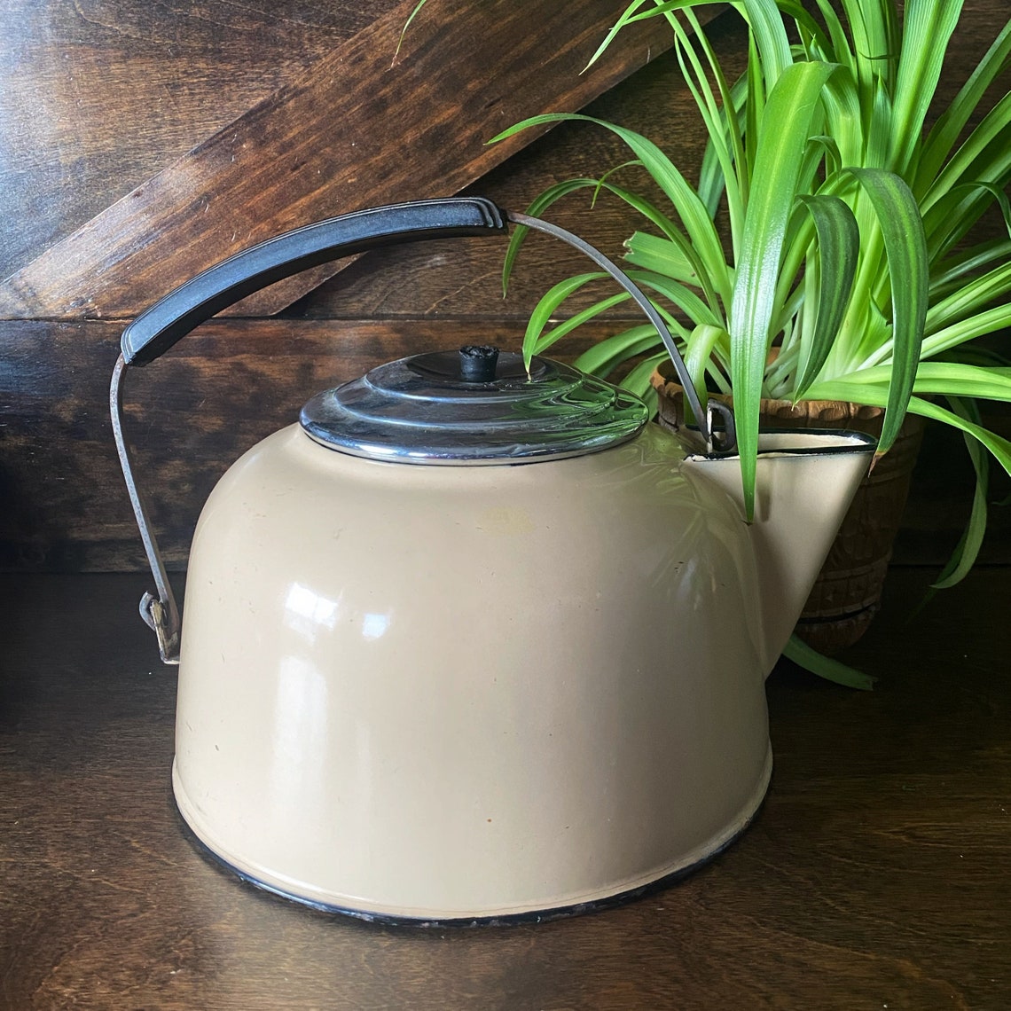 Vintage Enamel Teapot Enamel Tea Kettle From the 1950's | Etsy