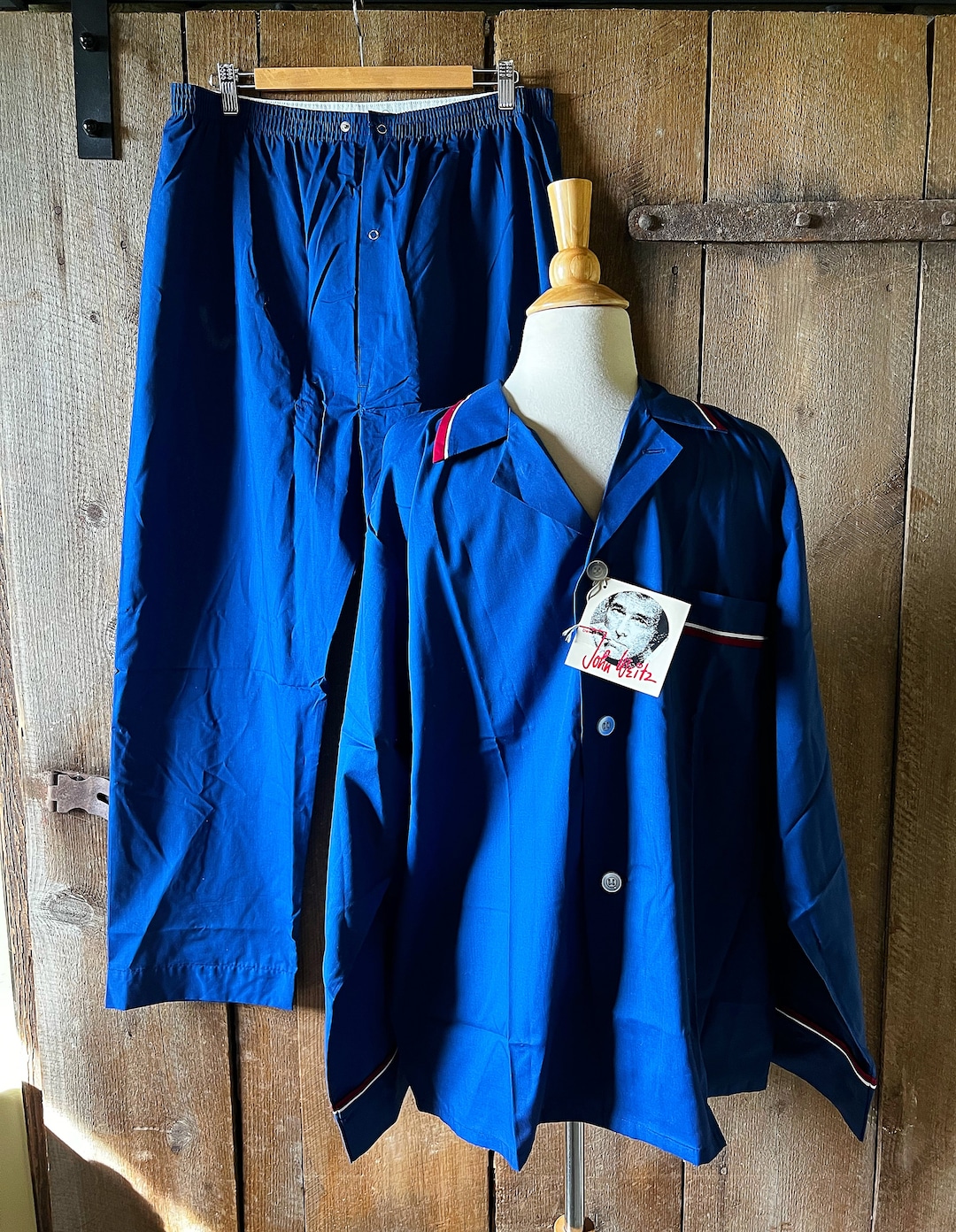 Vintage Men's Pajama Set, NOS by John Weitz, Long Sleeve, Size Large ...