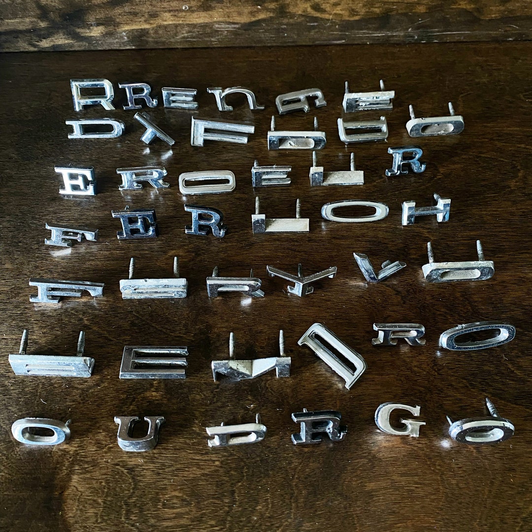 Vintage Metal Car Letters, 1950's-1970's Vintage Car Restoration ...