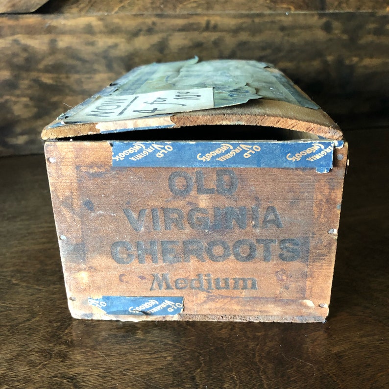 Antique Old Virginia Cheroots Wood Cigar Box 1917 Tobacco - Etsy