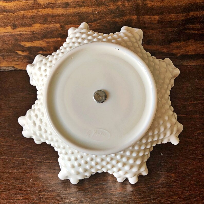 Vintage Fenton Ruffled Edge Candy Dish Set Hobnail Milk - Etsy