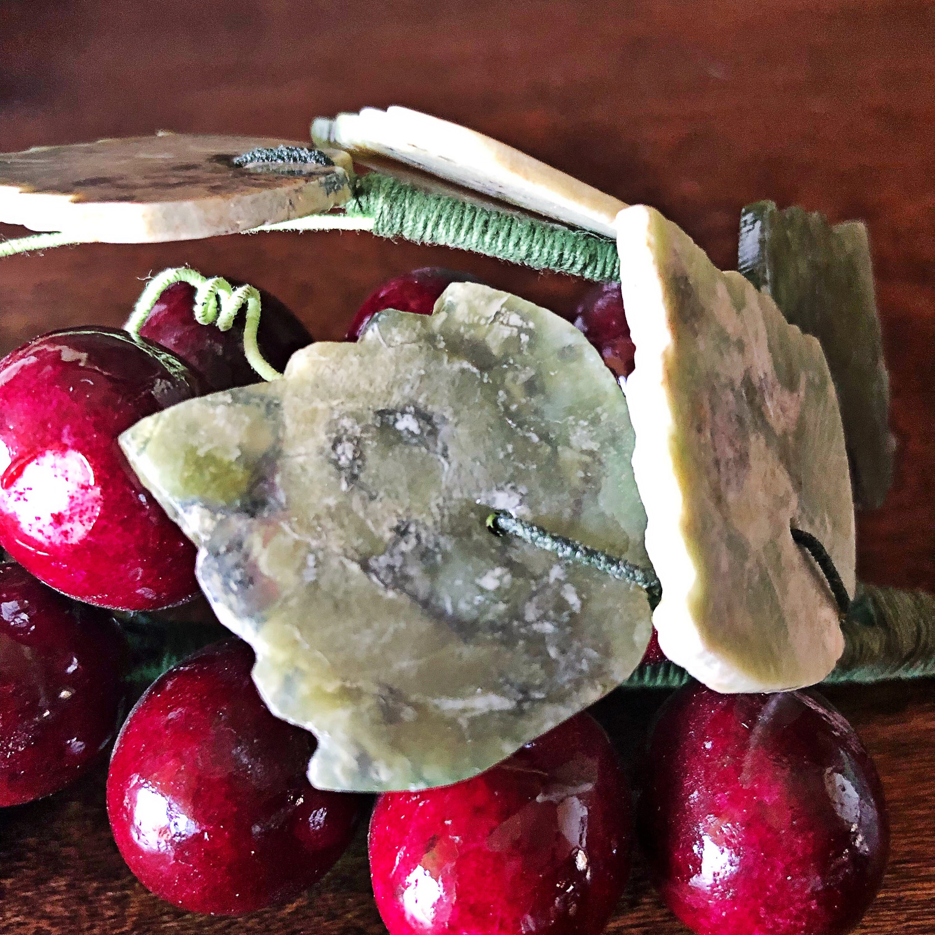 Vintage stone grape cluster purple grapes mid century home | Etsy