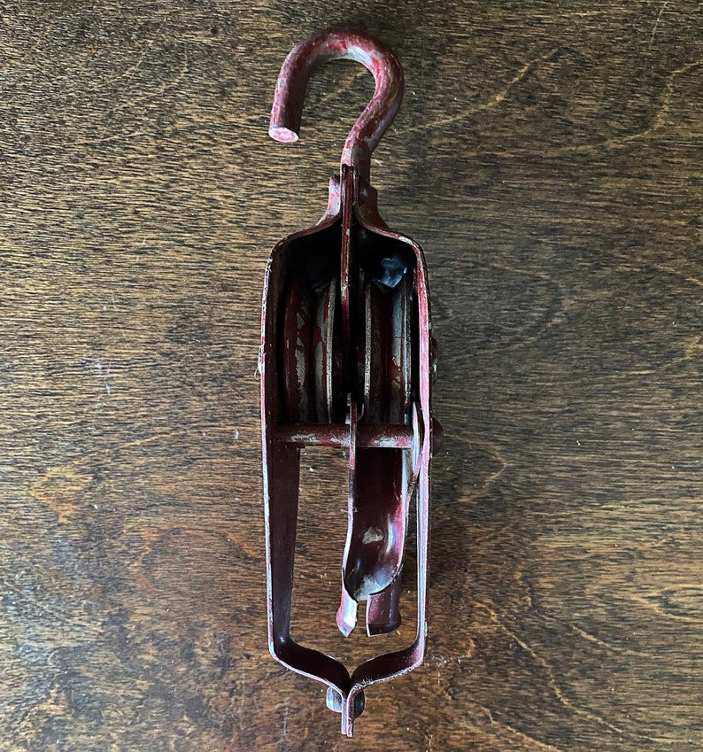 Vintage Red Pulley Double Pulley With Guide by Durbin-durco - Etsy