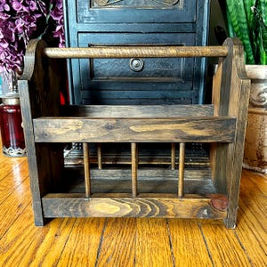 Vintage Magazine Rack, Wood Newspaper Rack, Vintage Home Decor, Mid ...