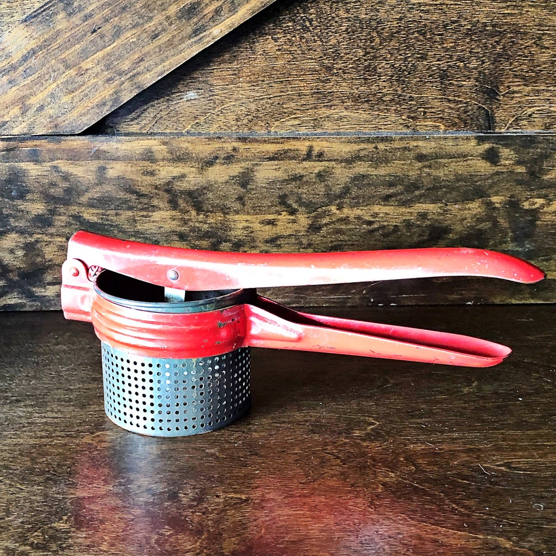 Vintage Potato Ricer, Hand Juice Press by Handy Things, Red Metal ...
