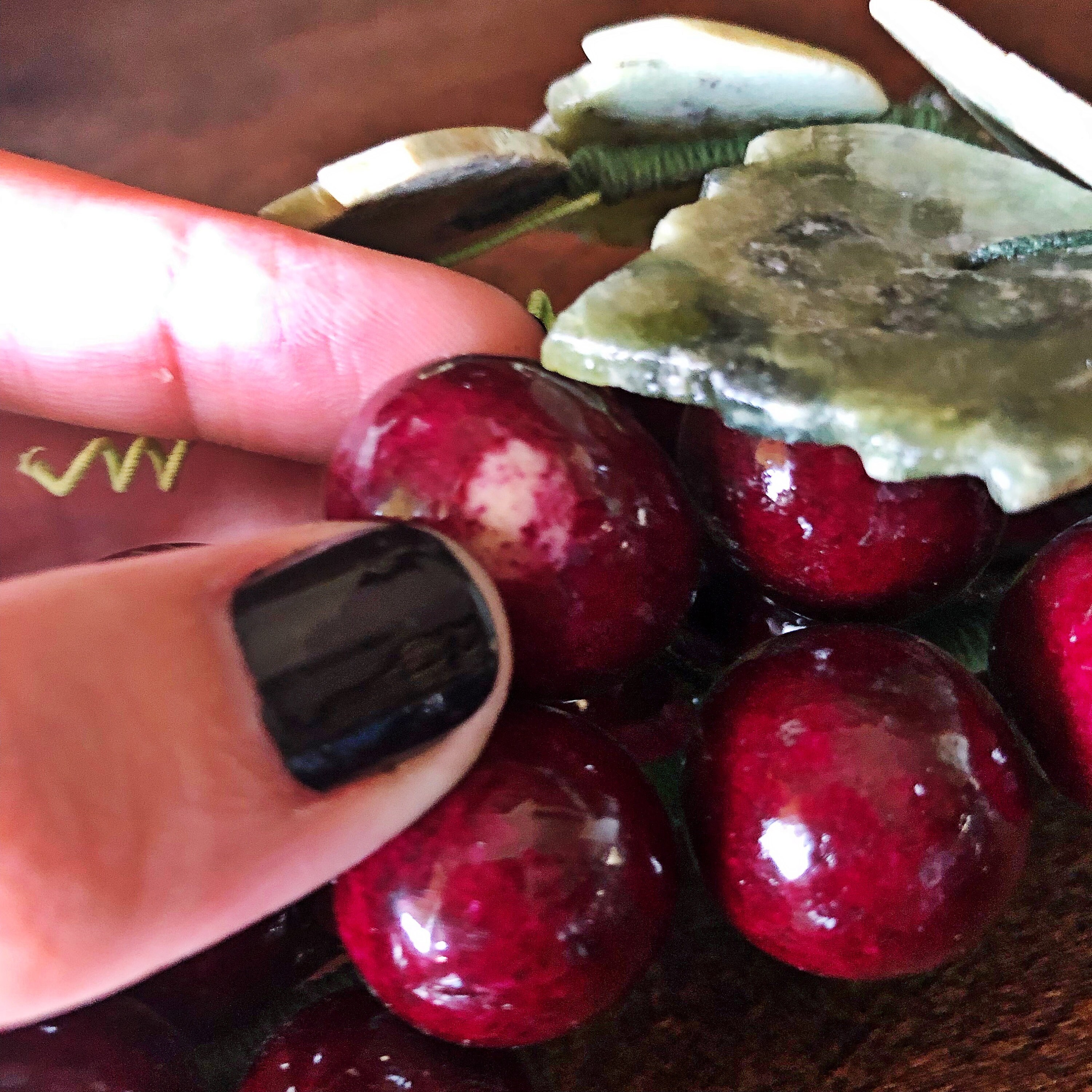 Vintage stone grape cluster purple grapes mid century home | Etsy