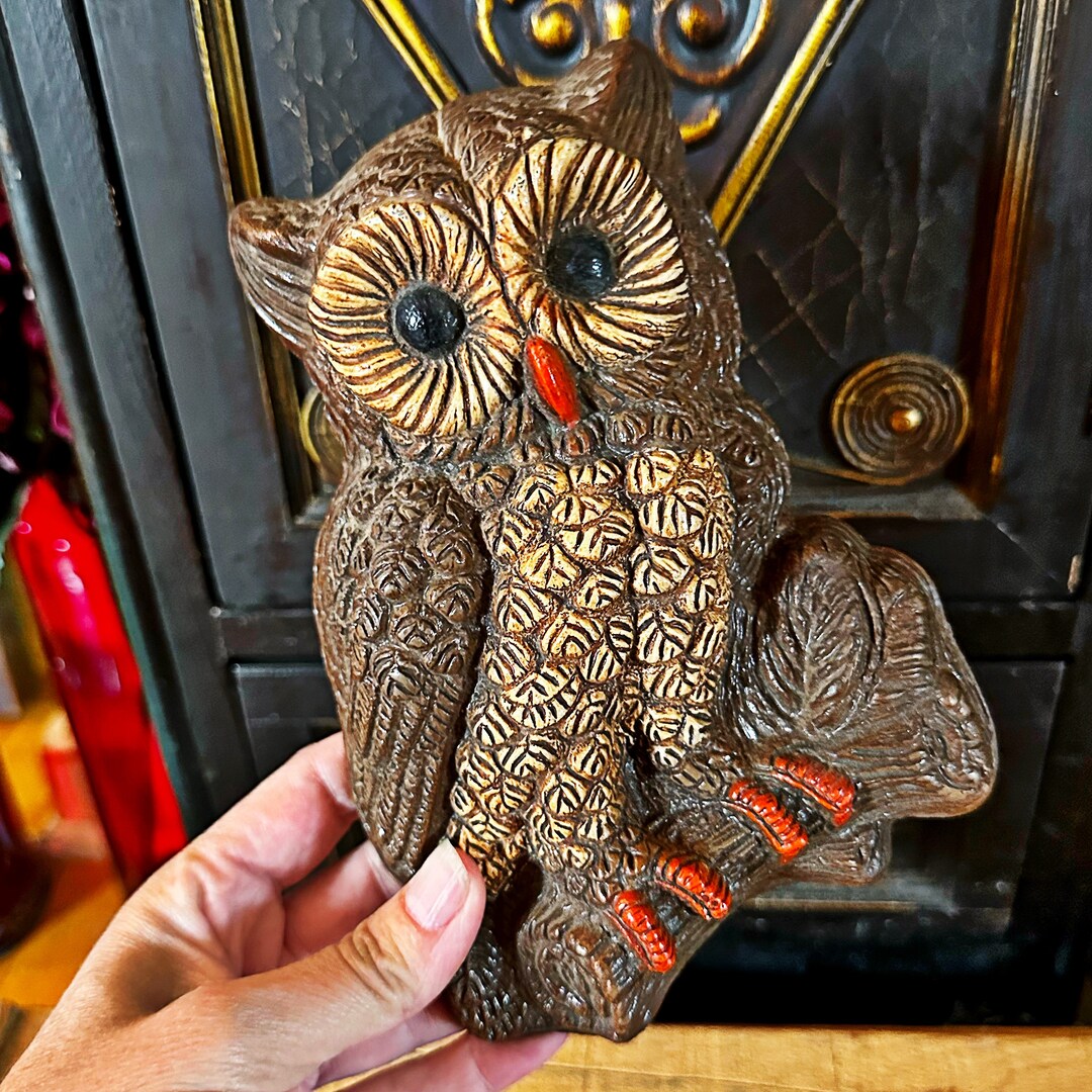 Vintage 1970s Owl Wall Decor: Boho Cottagecore Style - Etsy