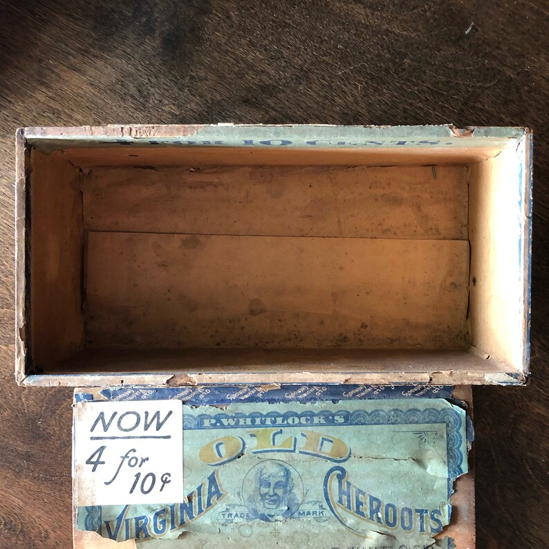 Antique Old Virginia Cheroots Wood Cigar Box 1917 Tobacco - Etsy