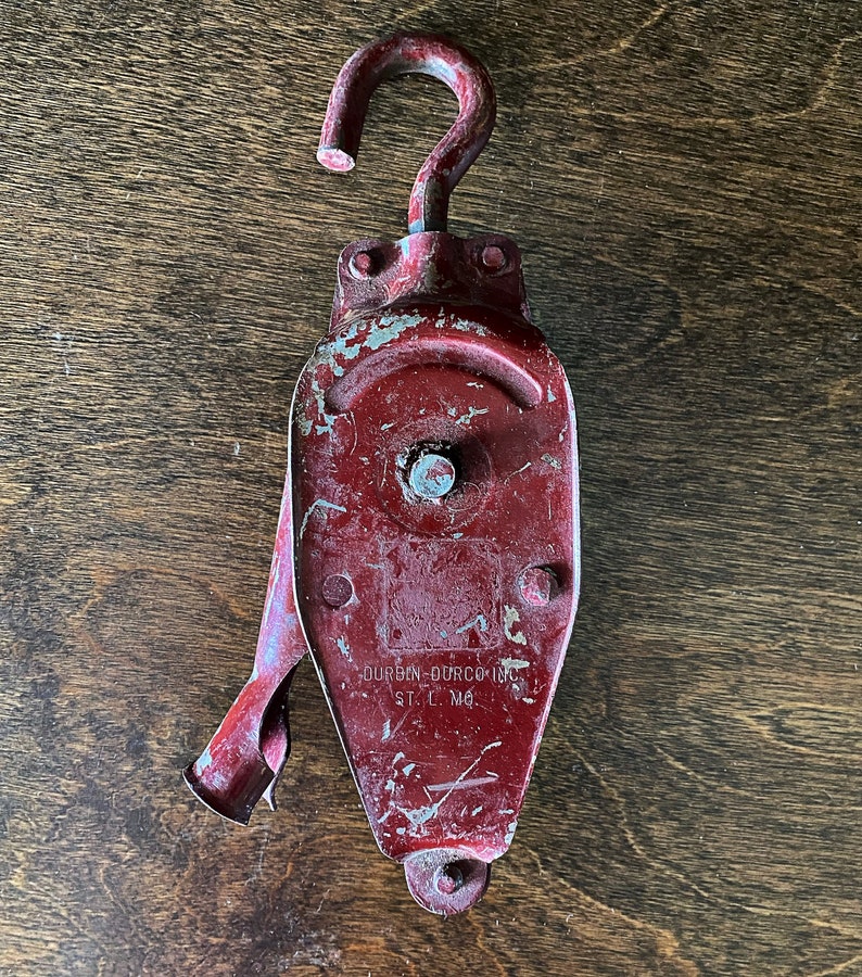 Vintage Red Pulley Double Pulley With Guide by Durbin-durco - Etsy
