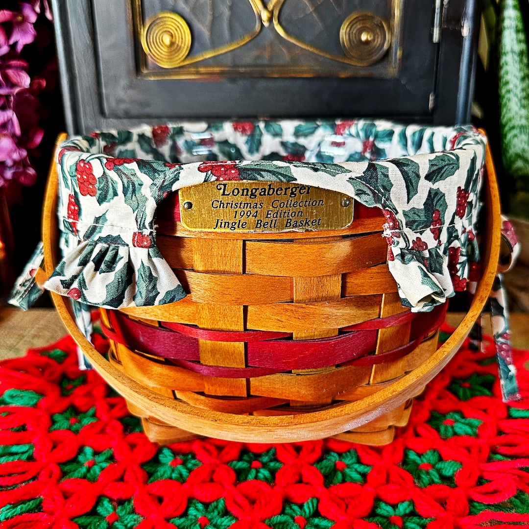 Longaberger Jingle Bell Basket, 1994 Christmas Collection, Vintage ...