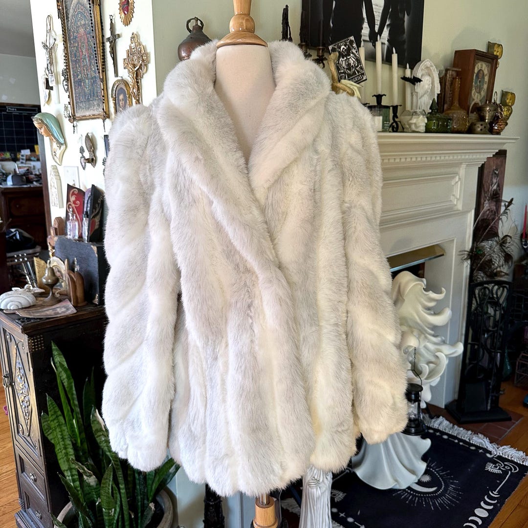 Vintage Faux Fur Coat by Jordache, White Fur Coat, Winter Wedding ...