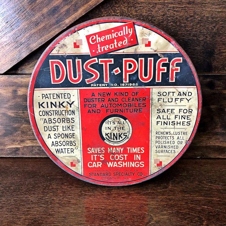 Vintage Dust-puff Tin 1940's Advertising Tin Vintage | Etsy