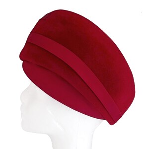 Vintage Red Turban Hat, Velour With Satin Ribbon Detail, by Sitlers ...